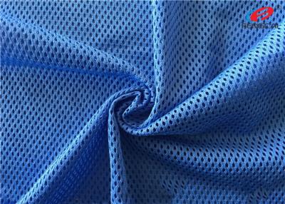 China Blue Dry Fit Polyester Sports Mesh Fabric 150cm Width 70gsm Athletic Lining for Jacket for sale