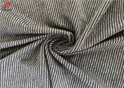 China Eco-Friendly Polyester Spandex Melange Striped Weft Knitted Fabric for sale