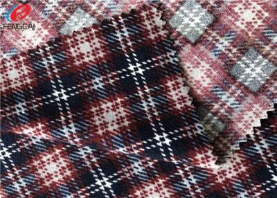 China Printed 100% Polyester Tricot Knit Fabric 215gsm 150cm Width Non-Stretch Brushed Material for Garment Manufacturing for sale