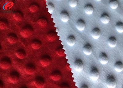 China 100% Polyester Minky Plush Fabric Embossed Soft Minky Dot Fabric For Baby for sale
