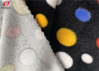 China Dot Printed Polyester Spandex Velvet Fabric , 4 Way Stretch Velboa Plush Fabric for sale