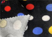 China Dot Printed Polyester Spandex Velvet Fabric , 4 Way Stretch Velboa Plush Fabric for sale