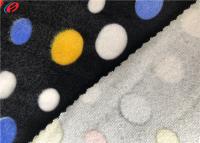 China Dot Printed Polyester Spandex Velvet Fabric , 4 Way Stretch Velboa Plush Fabric for sale
