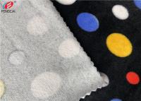 China Dot Printed Polyester Spandex Velvet Fabric , 4 Way Stretch Velboa Plush Fabric for sale