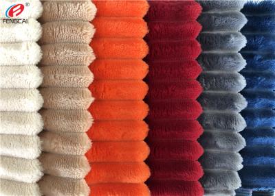China 2mm Pile Height Striped Minky Plush Fabric 250GSM 150-160cm Width for Baby Blankets and Home Textile for sale