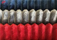 China Soft Comfortable Short Pile Fabric 100% Polyester Strip Design Minky Velboa Fabric for sale