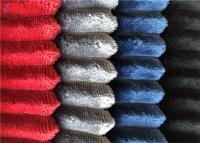 China Soft Comfortable Short Pile Fabric 100% Polyester Strip Design Minky Velboa Fabric for sale