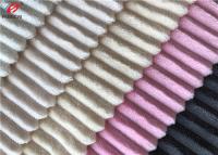 China Strip Design Soft Feel 100% Polyester Fluffy Fabric For Baby , 155cm Width for sale