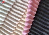 China Strip Design Soft Feel 100% Polyester Fluffy Fabric For Baby , 155cm Width for sale