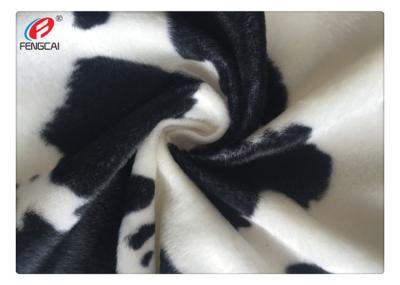 China Velboa Short Plush 100% Polyester Velvet Fabric Animal Cow Pattern Print 155cm 240gsm for sale