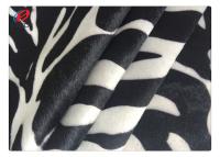 China Short Plush Velboa Polyester Velvet Fabric Printed Zebra Stripe Pattern for sale