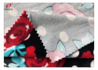 China Custom Flower Print Velvet Fabric 94% Polyester 6% Spandex 230gsm 165cm for Blanket for sale