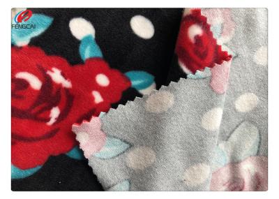 China Custom Flower Print Velvet Fabric 94% Polyester 6% Spandex 230gsm 165cm for Blanket for sale