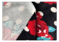 China Custom Flower Print Velvet Fabric 94% Polyester 6% Spandex 230gsm 165cm for Blanket for sale