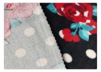 China Custom Flower Print Velvet Fabric 94% Polyester 6% Spandex 230gsm 165cm for Blanket for sale