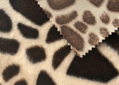 China 28g Short Pile Plush Fabric 240GSM 1.5-2m Width Animal Print Polyester Velboa Material for sale