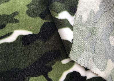 China Camouflage Print One Side Brushed 240GSM Soft Plush Fabric for sale