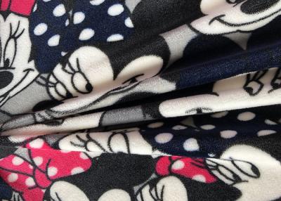 China Mickey Design Stretch Knitted Spandex Velvet Fabric for sale