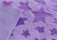 China Brushed Minky Plush Fabric 200GSM With Five Pointed Star Pattern for sale