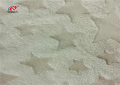 China Brushed Minky Plush Fabric 200GSM With Five Pointed Star Pattern for sale