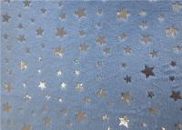 China 160CM Width Anti Pilling Silver Star Foil Printing Minky Plush Fabric for sale