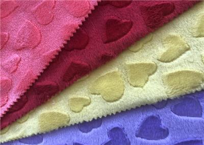 China 240 GSM Polyester Minky Plush Fabric with Embossed Heart Pattern - 60 Inch Width for Baby Blankets and Crafts for sale