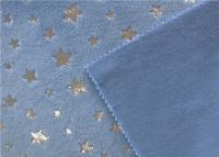 China 160CM Width Anti Pilling Silver Star Foil Printing Minky Plush Fabric for sale