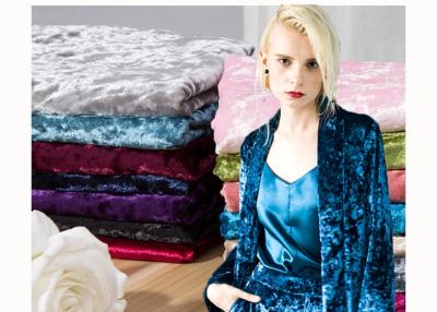 China Crushed Polyester Velvet Fabric 210GSM Windproof for Clothing 58-60 Inch Width for sale