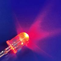 China Traffic Warning Light LED Diode 5mm 45deg 625nm Red Color 12000mcd Short Pin With Stopper for sale
