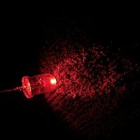 China Traffic Warning Light LED Diode 5mm 45deg 625nm Red Color 12000mcd Short Pin With Stopper for sale