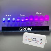 China 10mm Addressable LED Diode GRBW Pixel LED Beads SK6812 Integrated Diffused Round Head for sale