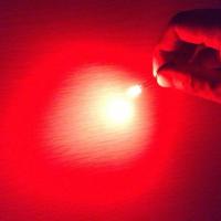 China Through Hole LED 5mm 630nm Red Color Clear Lens Round With Flange For Illumination for sale