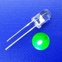 China 5mm LED Light Emitting Diode 520nm Green Color 30000mcd Ultra Bright Round Head LED Bead for sale