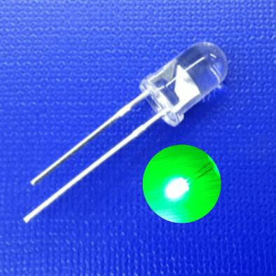 China 5mm LED Light Emitting Diode 520nm Green Color 30000mcd Ultra Bright Round Head LED Bead for sale