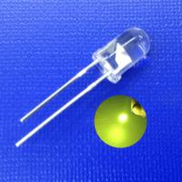 China 5mm LED Diode 585-595nm Yellow Color 10000mcd Clear Round Lens With Flange For Illumination for sale