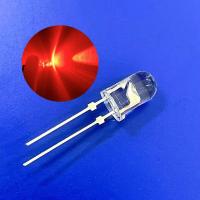 China Traffic Warning Light LED Diode 5mm Round Head 620nm 12000mcd Short Pins With Stopper for sale