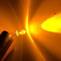China 5mm Amber Color 590nm Super Bright 12000mcd Short Pin With Stopper For Traffic Warning Light for sale