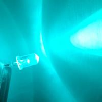 China 5mm Traffic Warning Light LED Diode 500nm Bluish Green Color 13800mcd Short Stopper Pins for sale