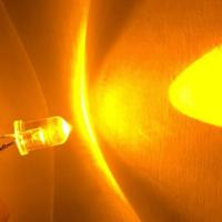 China Throughhole 5mm 45deg 590nm Yellow Color LED 11000mcd Round Head With Flange For LED Barricade Light for sale