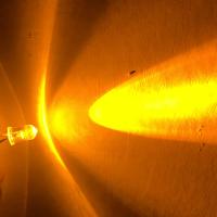 China 5mm 45deg 590nm Amber Color LED 13000mcd High Intensity For Battery Powered LED Warning Lights for sale