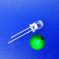 China 5mm Through Hole LED Diode 530nm Green Color 120deg 8-10LM Round Clear Lens For Indicator Lighting for sale