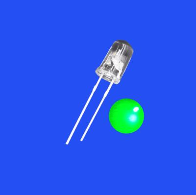 China Flashing LED 5mm 0.5Hz 1/2 Duty Cycle Green Color 525nm 9000mcd Clear Lens Dip Blinking LED for sale