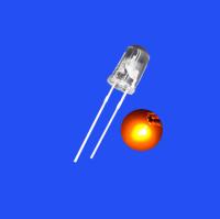 China Flashing LED 5mm 0.5Hz 1/2 Duty Cycle Orange Color 600-615nm 1500mcd Clear Lens Dip Blinking LED for sale