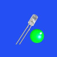 China LED Flashing 4mm 0.5Hz 1/2 Duty Cycle Green Color 515-525nm 4000mcd 80deg Concave Shape Flangeless Head Blinking LED for sale