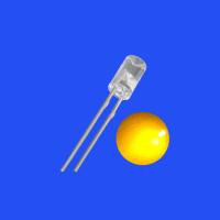 China LED Flashing 4mm 0.5Hz 1/2 Duty Cycle Yellow Color 585nm 500mcd 80deg Concave Shape Flangeless Head Blinking LED for sale