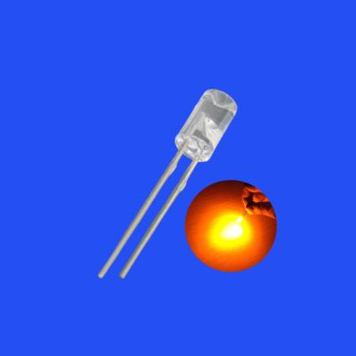 China LED Flashing 4mm 0.5Hz 1/2 Duty Cycle Orange Color 600nm 800mcd 80deg Concave Shape Flangeless Head Blinking LED for sale