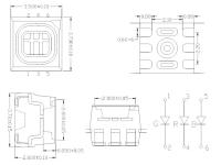 China SMD3535 3.55mm X 3.5mm RGB LED Diode PCT Bracket 120deg 6pins Clear Lens SMD LED Diode for sale