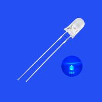 China 5mm 1.5Hz 1/6 Duty Cycle Blue Color 460-470nm 500-1000mcd Round Head Long LED Pins Flashing Light for sale
