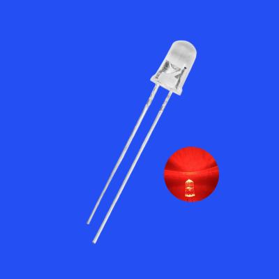 China 5mm 1.5Hz 12V 1/6 Duty Cycle Red Color 620nm 1200mcd Round Head Resistor Integrated  Flashing LED for sale