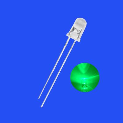 China 5mm 1.5Hz 12V 1/6 Duty Cycle Green Color 515-525nm 5000-7000mcd Round Head Resistor Integrated  Flashing LED for sale